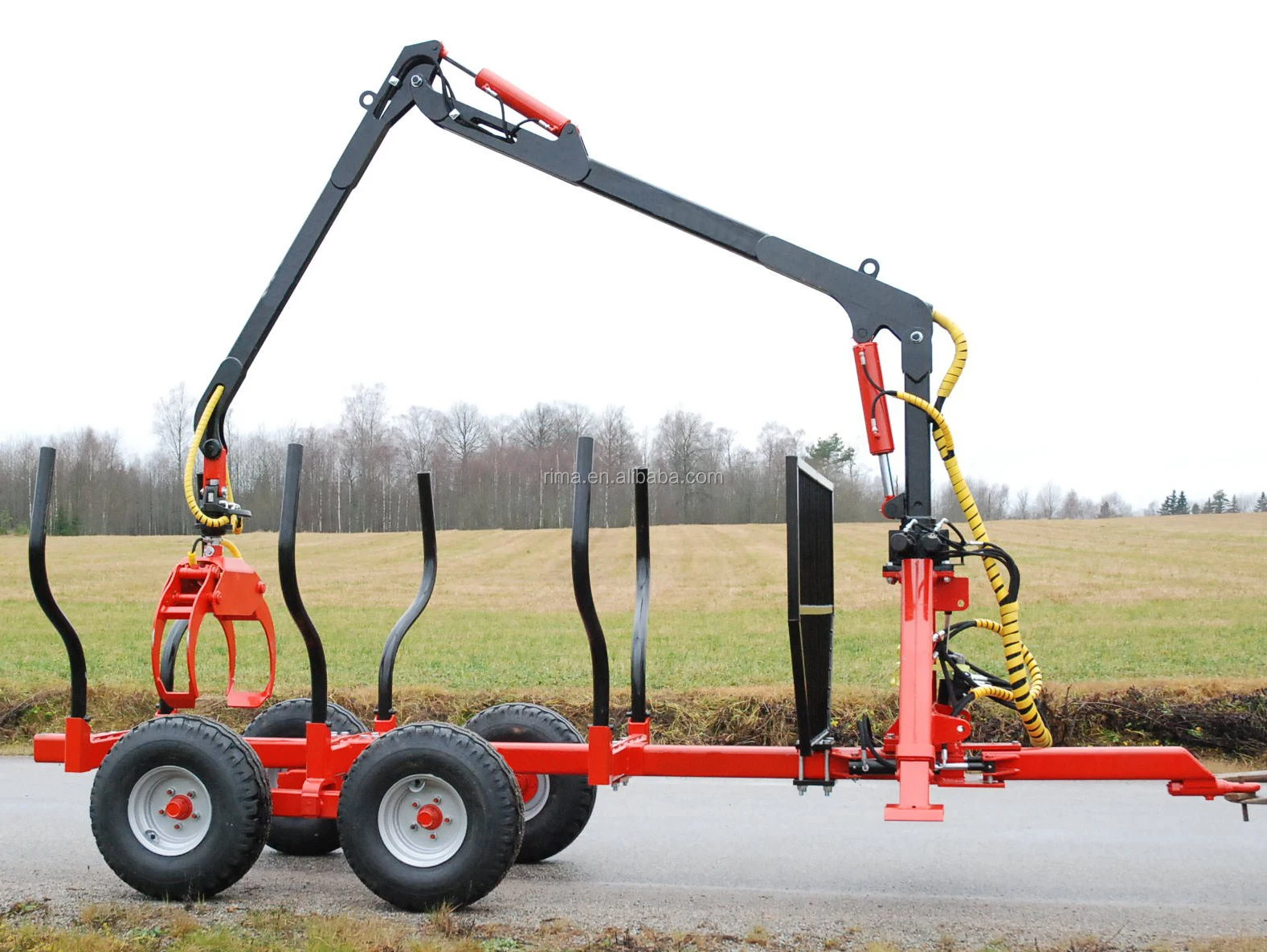 6 Ton ATV Timber Grapple Trailer with Crane - Durable & Efficient
