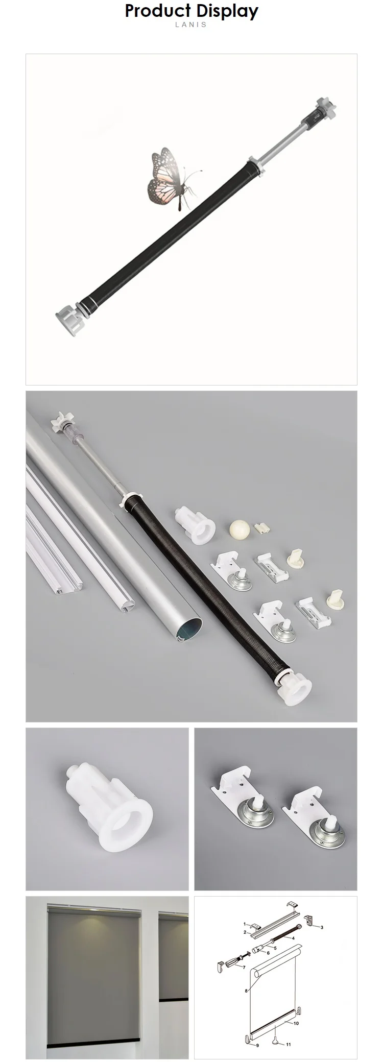 China Wholesale Indoor Transparent 38mm Spring System Window Roller ...