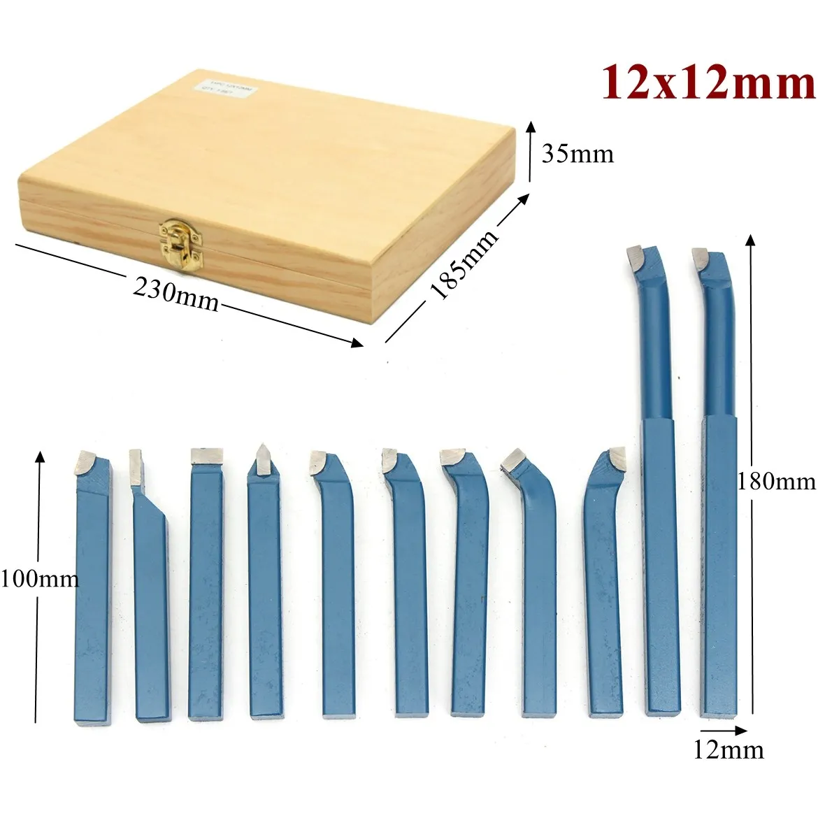 Lathe Cutting Tool Set Carbide Tip External Turning Boring Bit 8mm ...