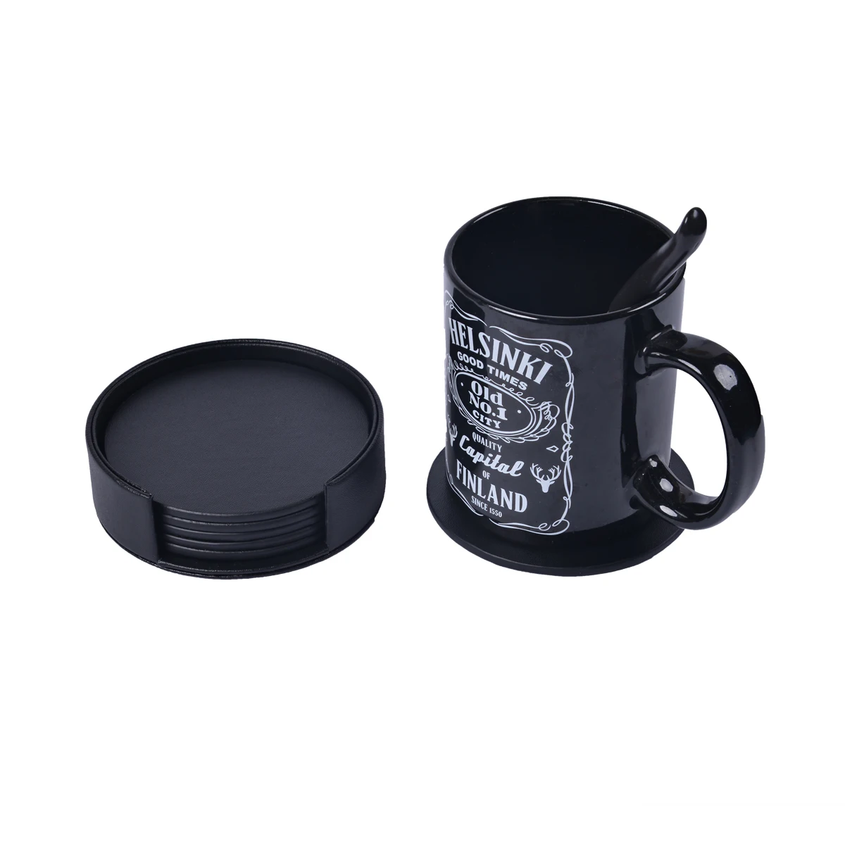 6pcs/lot Pu Leather Mug Coffee Cup Bottle Mat,Pu Leather Coasters Cup ...