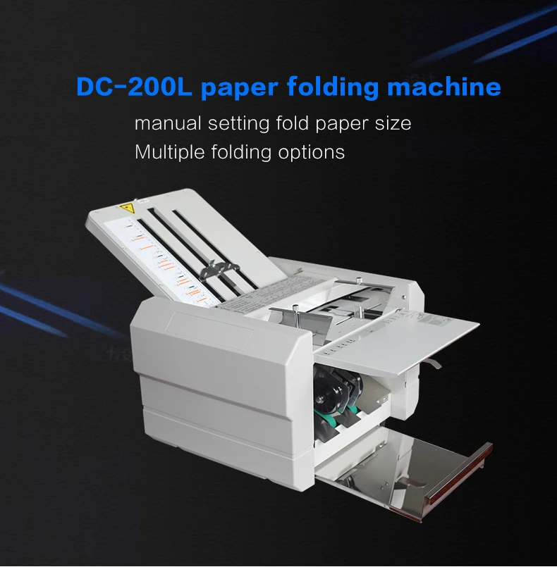 Office Equipment Semi Automatic Leaflet Paper Folding Machine Dc-200l ...