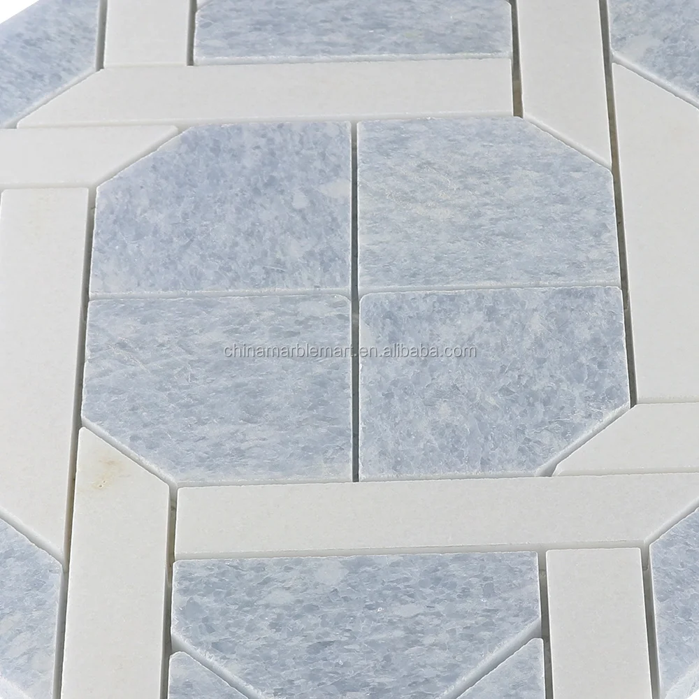 Blue Celeste Marble Mosaic Tiles - Elegant Wall Cladding
