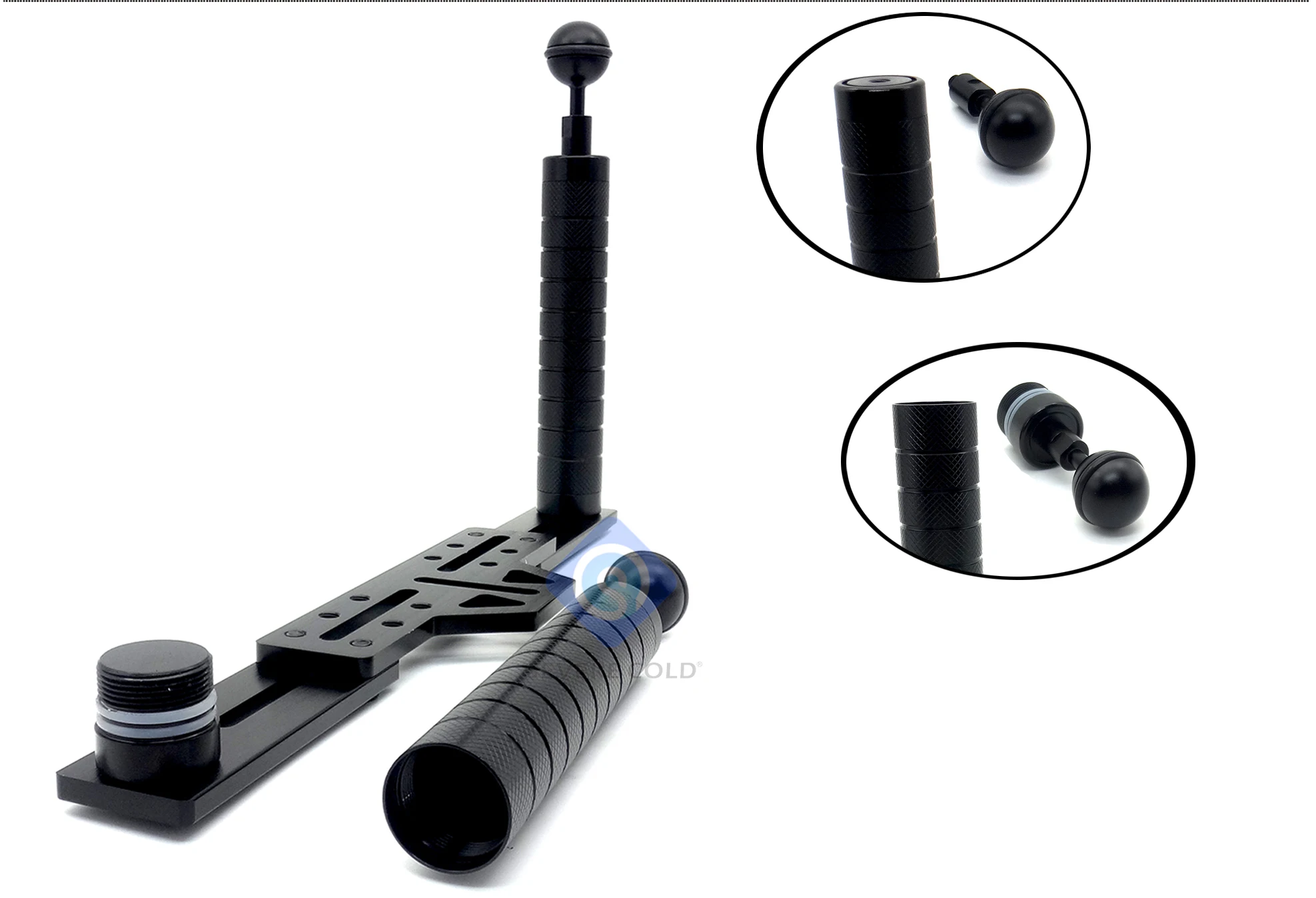 Aluminum Alloy Dual Handheld Arm Underwater Camera Tray for Diving ...