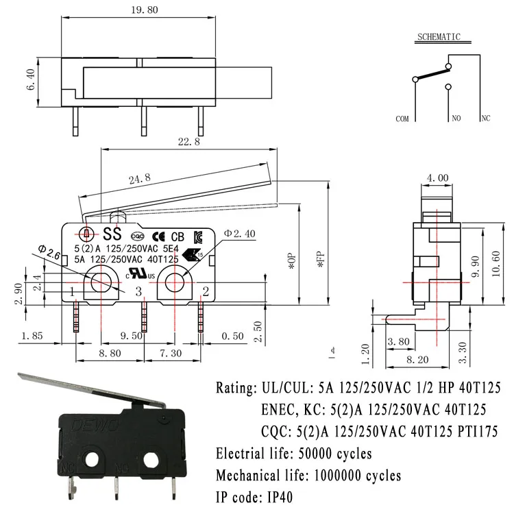 Ms4 16t 3a 250vac 125vac T125 5e4 Micro Switch For Sale - Buy 3a 250vac ...