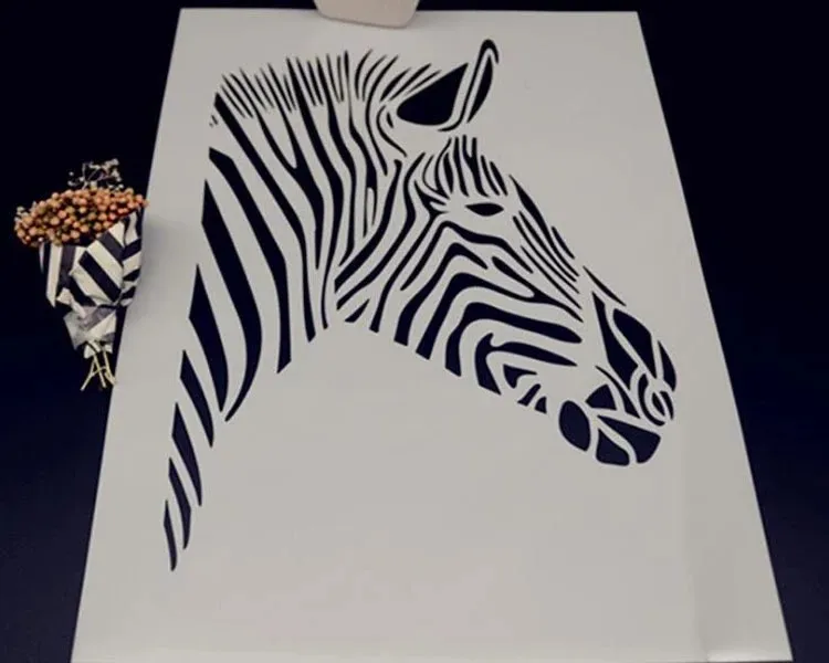 Zebra Shape Wall Art Plastic Stencils Drawing And Painting Stencils For ...