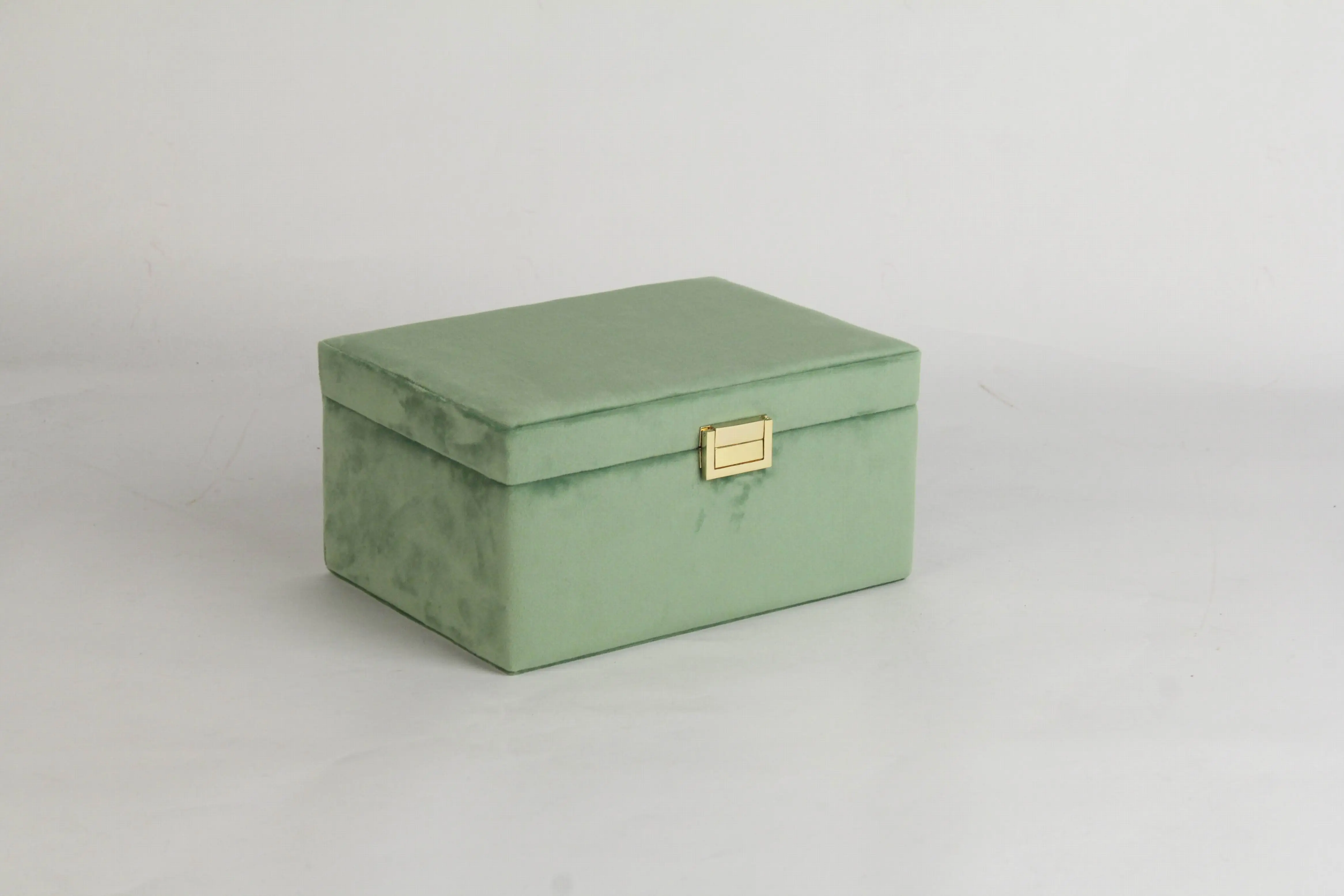 Home Decoration Green Velvet Fabric Storage Jewelry Box