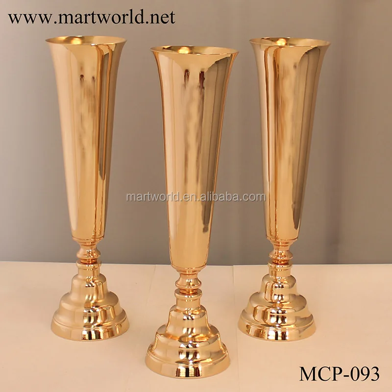 Wholesale Metal Tall Gold Flower Vases Decorative Table Wedding ...