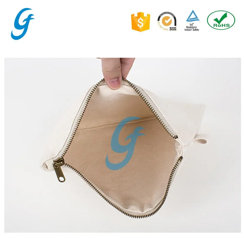 Custom Printed Wholesale Cotton Canvas Pouch With Zipper Bag Pencil ...