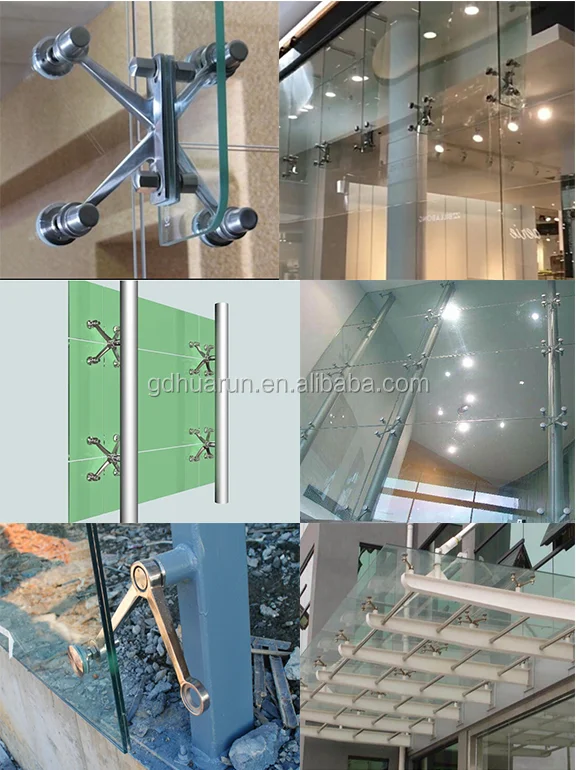 180 Degree Two-way Spider Railing Stainless Steel Glass Spider Glass To ...