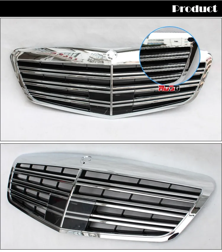 Mercedes S Class W221s65 Amg Look Front Bumper Abs Chrome Grill 2010 ...