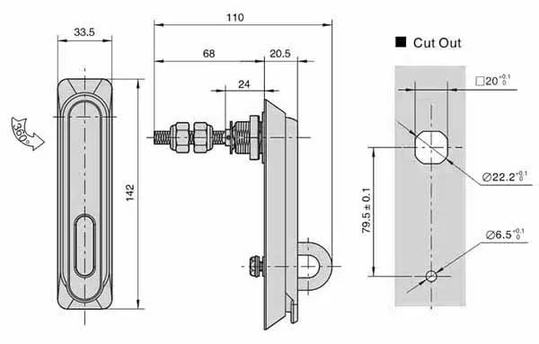FS1252 Ms838 3 point electric DISTRIBUTION PANEL HANDLE Customize ...