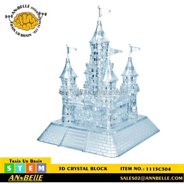 3D Crystal Puzzle - Build a Flashing Crystal Castle Block