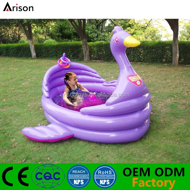 Inflatable Goose Shaped Cartoon Swim Pool Foldable Swan Shaped Indoor ...