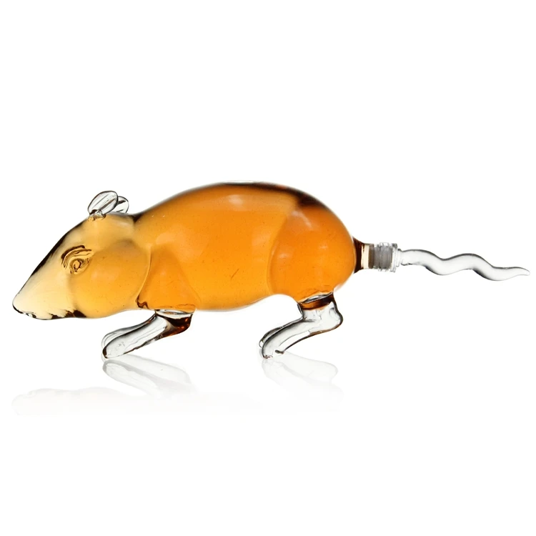 750 Ml Glass Rat Shape Glass Liquor Bottle Animal Decanter For The Wine ...