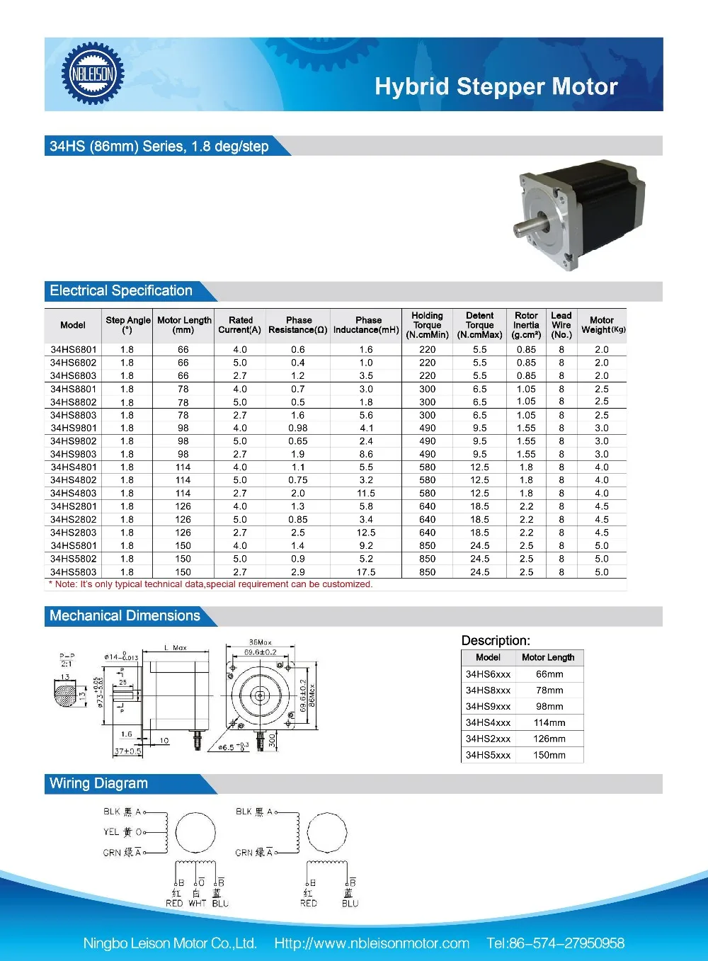 Motor paso a paso nema 34, circuito cerrado, alto torque, 1,8 grados ...