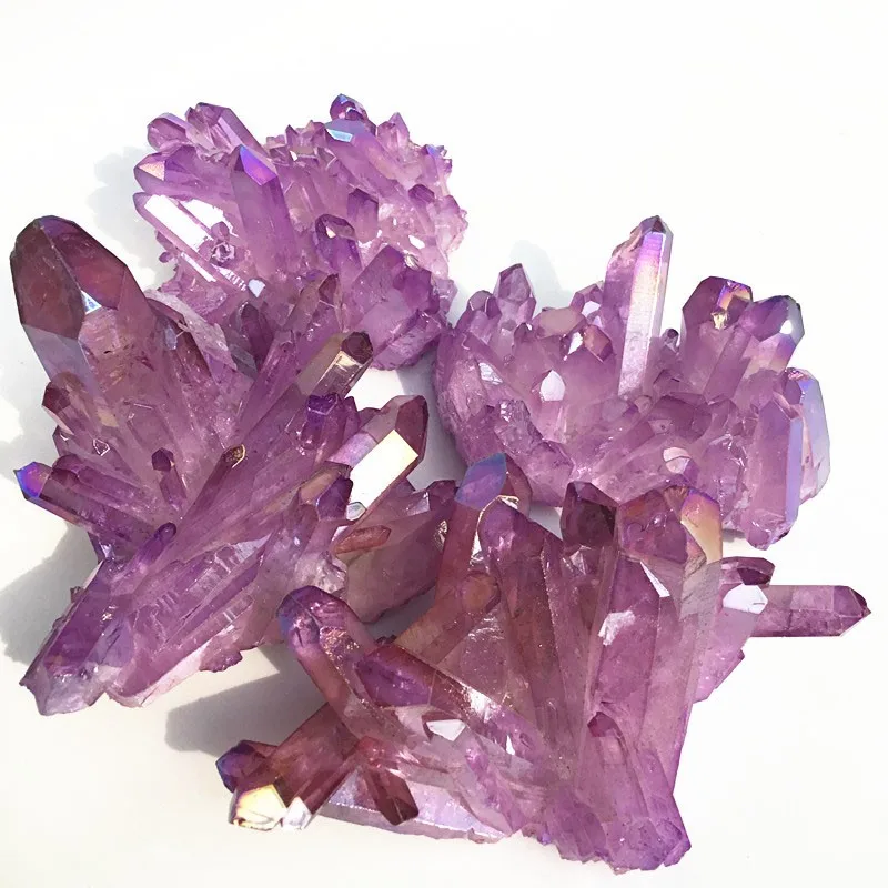 Natural Electroplate Lilac Colour Aura Quartz Crystal Cluster Lilac ...