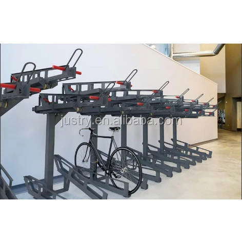2 Tier Bike Rack Stackable Cycle Vertical Bike Storage Stand For ...