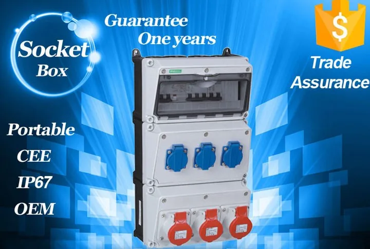 Household Mobile Plastic 1p+n+pe 12way Panel Waterproof Portable Socket ...