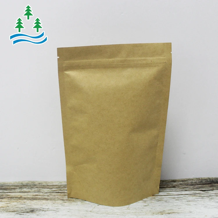 Custom Printed Resealable Zip Lock Doypack Kraft Paper