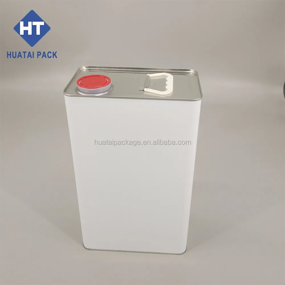 5l Print Square Metal Tin Chemical Cans With Plastic Lids And Handle ...