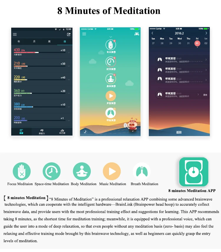 Brainwave App Training Headband for Brain Concentration & Relaxation