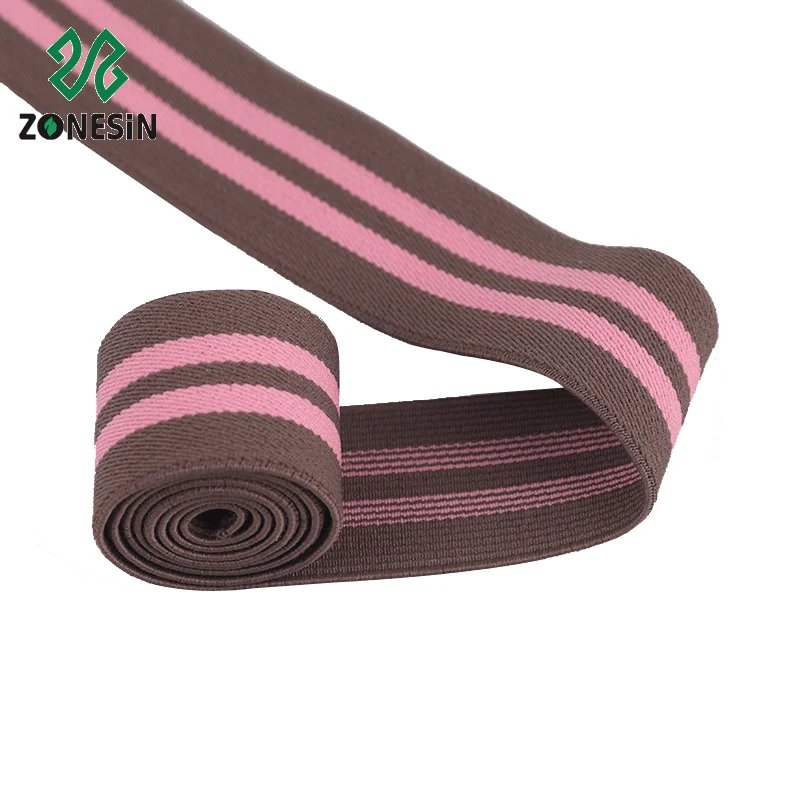 Custom Navy Color Striped Elastic Webbing Twill Elastic Strip For ...