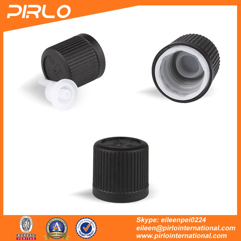 18/410 Plastic Screw Lid Childproof Essential Oil Bottles Caps Black ...