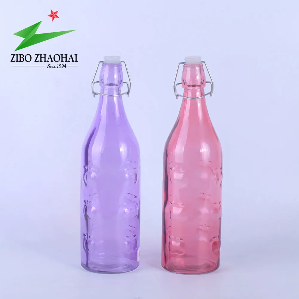 Gradient Ramp Water Glass Bottle with Swing Top Cap ZHAOHAI| Alibaba.com