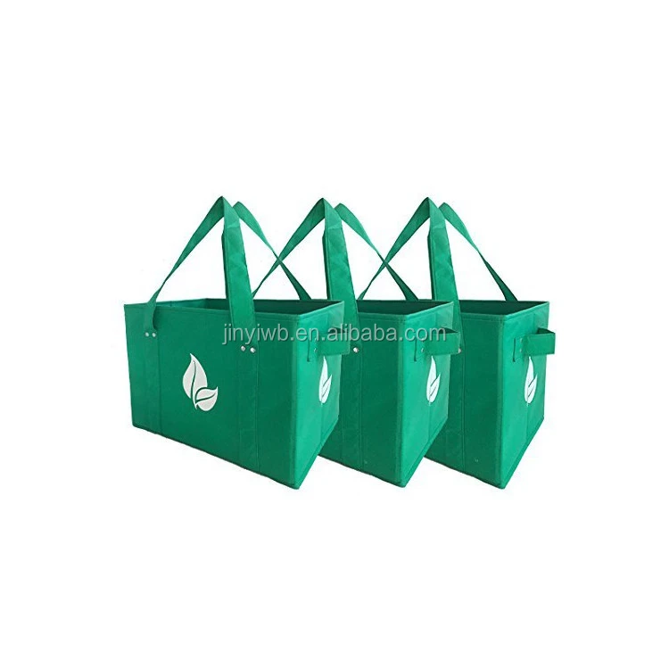 Reusable Foldable Grocery Shopping Bags - Tote Collapsible Box With ...