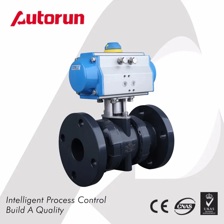Zhejiang Wenzhou PVC PPH Pneumatic Actuated Ball Valve