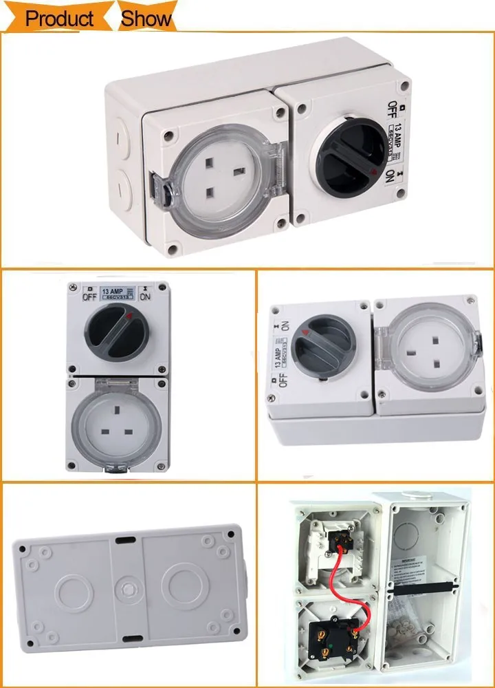 Anti-corrosion 13a 250vac British Standard Combination Industrial 13amp ...