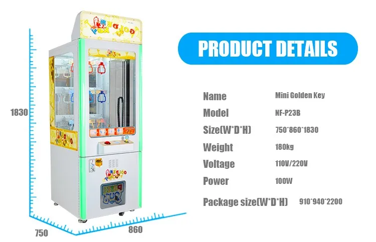 Coin Operated Key Master Game - Golden Key Prize Machine