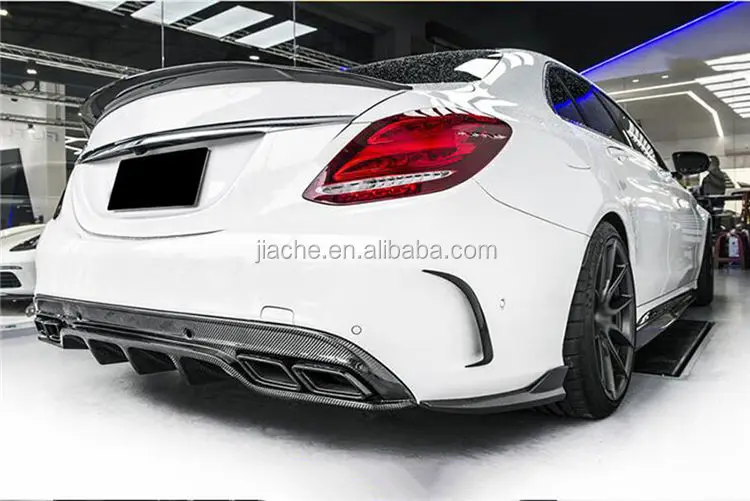 Carbon Fiber Rear Lip Diffuser Spoiler For Mercedes Benz C Class W205 ...