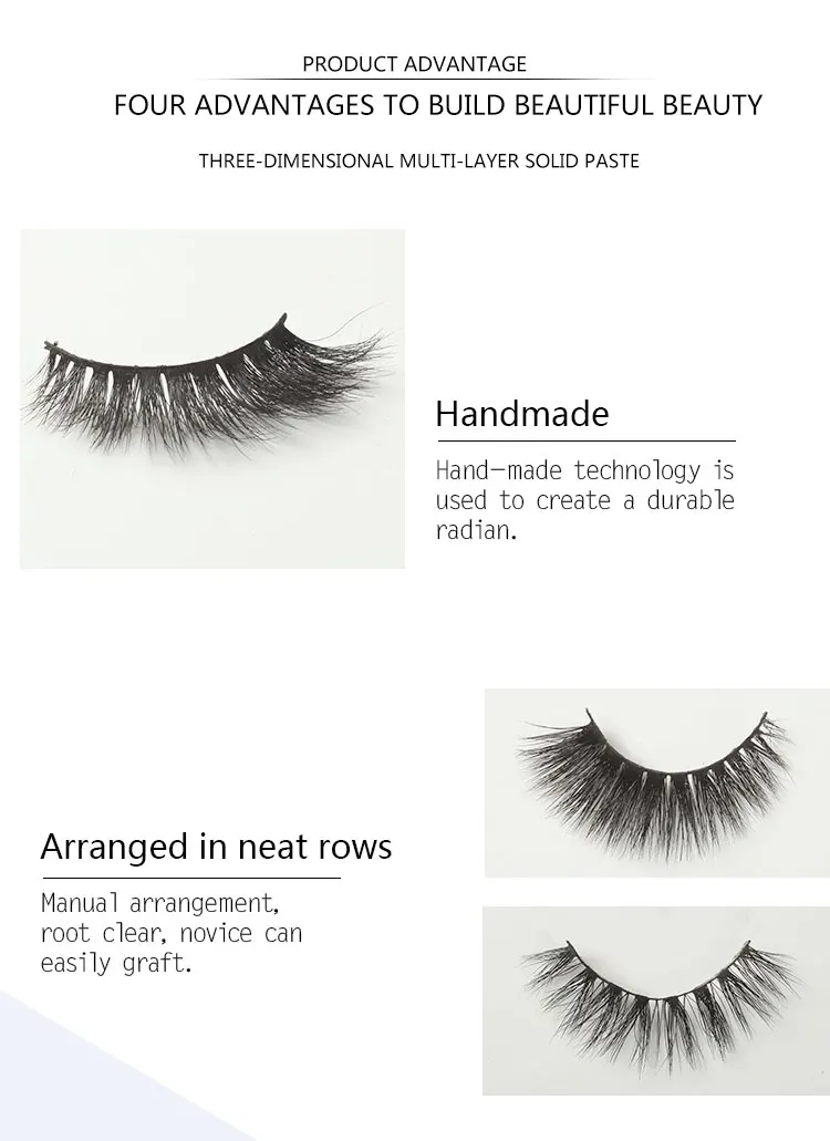 Most Popular Premium 3d Mink Fur Silk Lashes Synthetic Eyelashes 747 ...