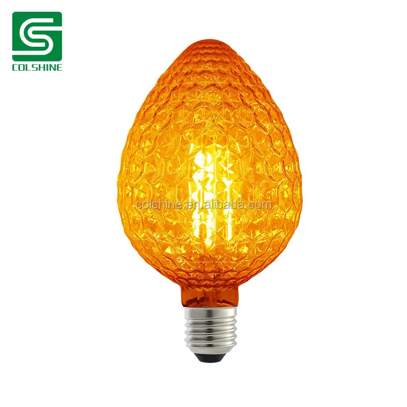 Pear Shaped Textured Amber Glass Filament Led Bulb - Buy Filament Led ...