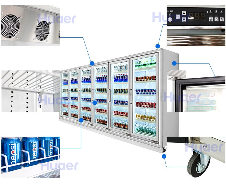 Convenience Store Beverage Cooler - Upright Glass Door Chiller