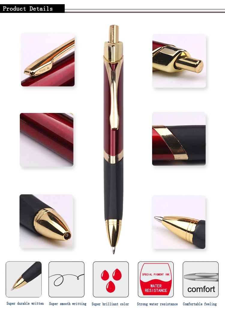 Promotional Advertising Triangle Ball Point Pen With Rubber Grip Metal ...