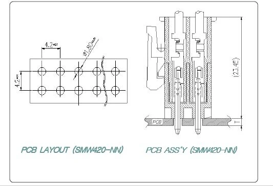 Yeonho 4.2mm Pitch Wire To Board Header Connector Smw420-02-bk Header 2 Pin Black Connector ...