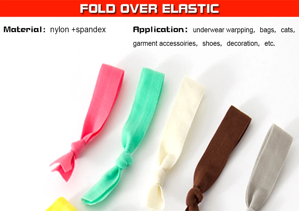 Knitted Soft Spandex Fold Over Elastic Tape Band Webbing For Binding ...