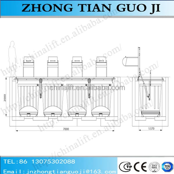 Special Customized Inground Used Trash Can Garbage Bin With Scissor ...