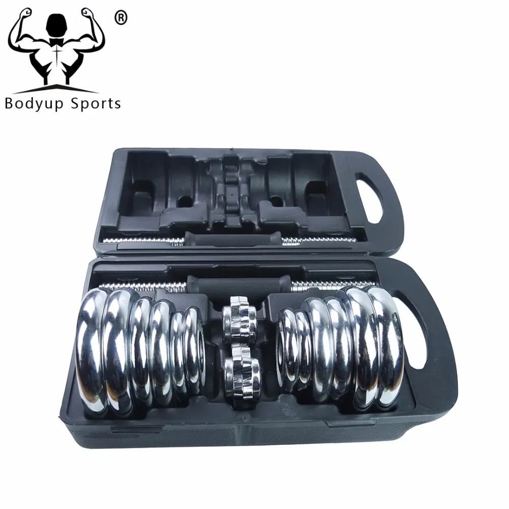 20kg Adjustable Chrome Dumbbell Set With Case - Buy Adjustable Dumbbell ...