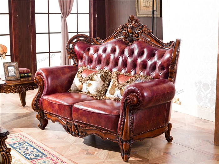 Wine Red Living Room Leather Sofa Set In Home Furniture - Buy Wine Red ...