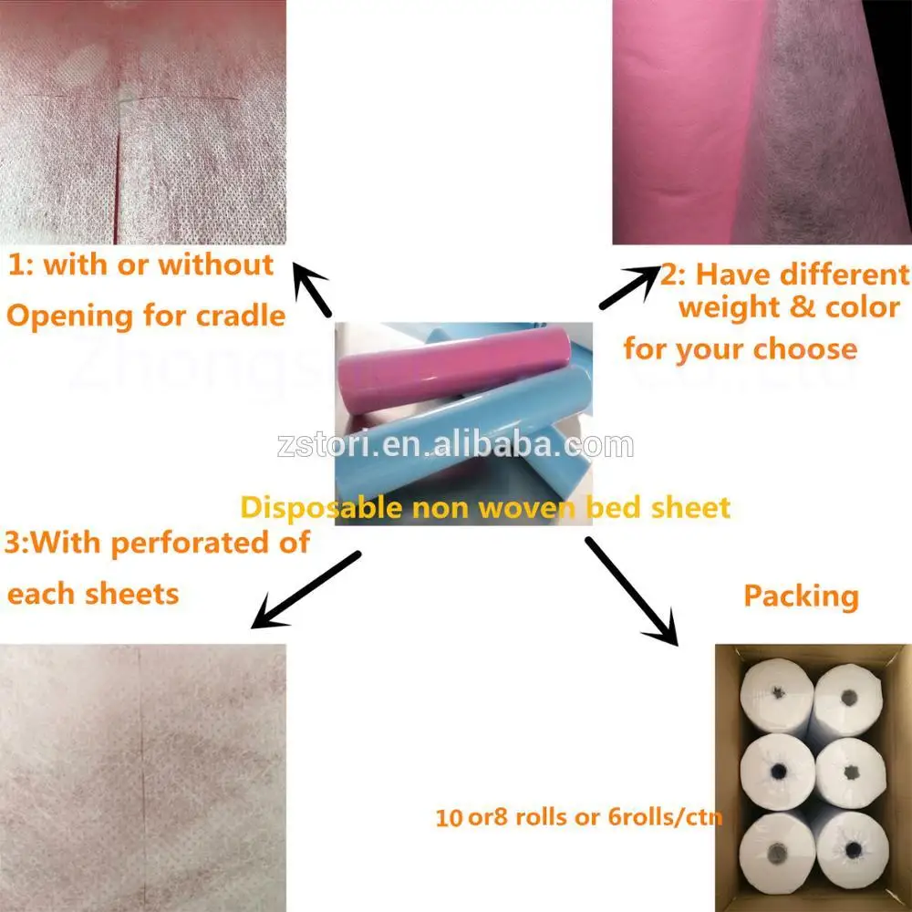Disposable Hospital Examination Non Woven Bed Sheet Massage Bed Paper ...