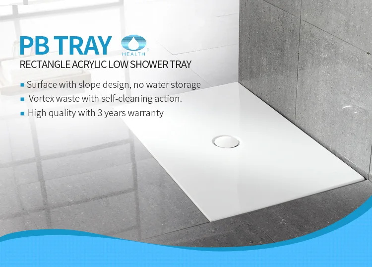 Rectangle Low Height Acrylic Shower Base - Modern & Durable