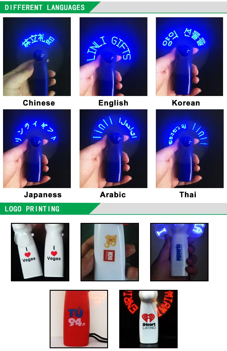 Custom Hand Led Flashing Text Message Fan - Buy Led Hand Fan custom ...