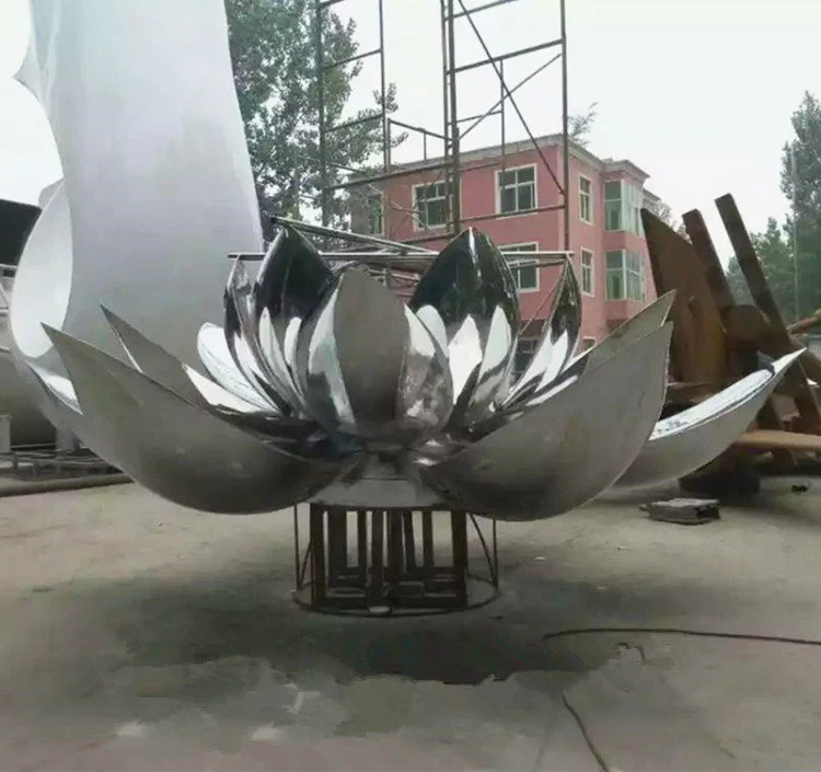 Outdoor Modern Stainless Steel Lotus Flower Sculpture - Buy Stainless ...