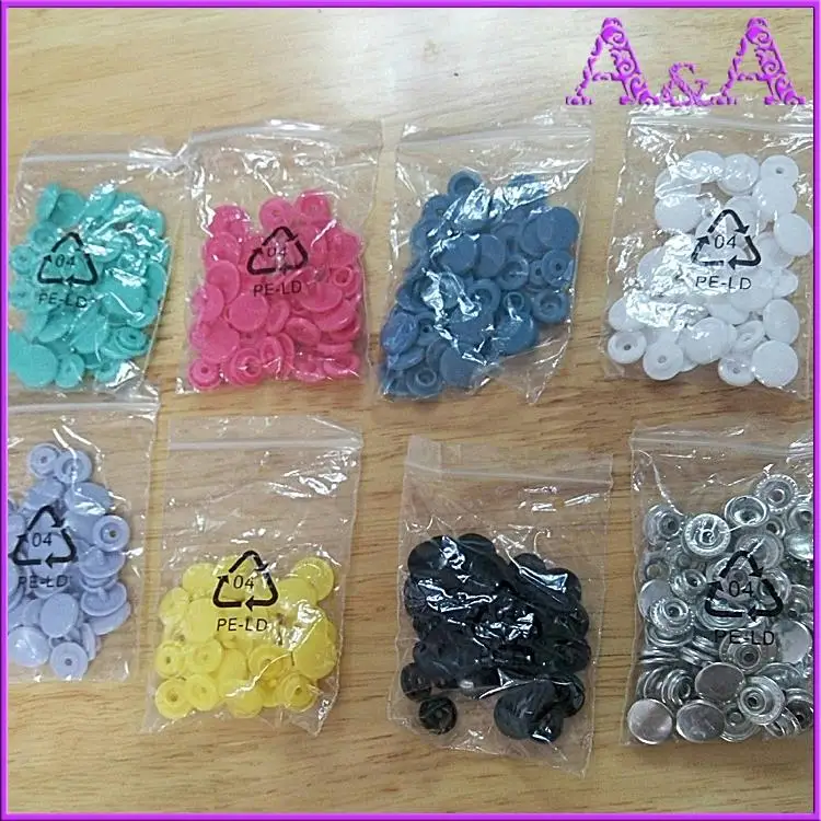 Colorful Small Packed Color Plastic Snap Buttons - Eco-friendly