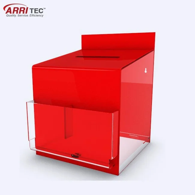 Red Clear Color Plastic Case Wall Mounted Outdoor Acrylic Suggestion ...