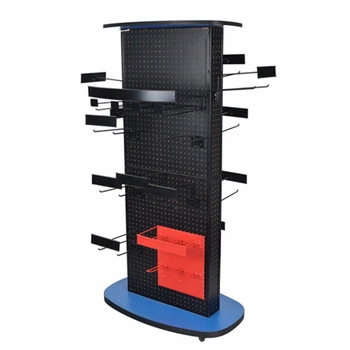Retail Floor Free Standing Metal Pegboard Rack Display With Hooks - Buy ...