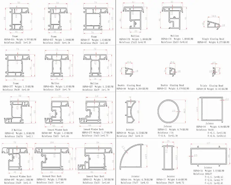 Huazhijie Vl White Pvc Profiles For Windows And Doors - Buy Pvc Profile ...